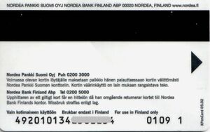 Bank Card: Automatic Card (Nordea, Finland) Col:FI-GM-0016.03