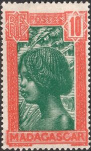 Stamp: Hova Children (Madagascar(General Issue (1930-38)) Mi:MG 184,Sn ...