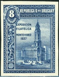 Stamp: Main Post Office, Montevideo (Uruguay(Philatelic Exposition 1927 ...