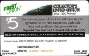 Bank Card: First Union (First Union Bank, United States of America) Col ...