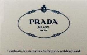 Cartão Funcional: Prada Milano - Authenticity Certificate Card ...