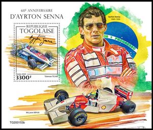 Stamp: 60th Anniversary of the Birth of Ayrton Senna (Togo(Ayrton Senna ...