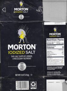 Food Label: Morton Iodized (Morton Salt, Inc., United States of ...