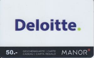 Geschenkkarte: Deloitte (Manor, Schweiz(Company cards) Col:CH-MAN-187c-050