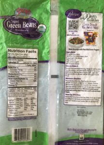 Food Label: Pero Family Green Beans (Pero Family Farms Food Co., United ...