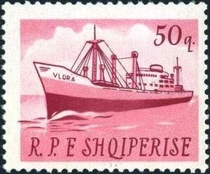 Stamp: Cargo Ship Vlora (Albania(Ships) Mi:AL 1008,Sn:AL 882,Yt:AL 829 ...
