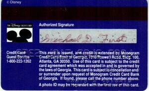 Bank Card: Disney (Monogram Credit Card Bank of Georgia, United States ...