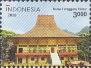 Stamp: Traditional House of Nusa Tenggara Timur (East Sunda) (Indonesia ...