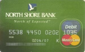 Bank Card: North Shore Bank MasterCard Debit (North Shore Bank, United ...