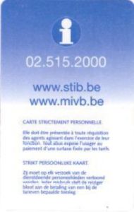 Transport Ticket: Carte Client - Klientenkaart (STIB - MIVB, Belgium ...