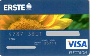 Bank Card: Sunflower (ERSTE Bank, HungaryCol:HU-VE-0017.02