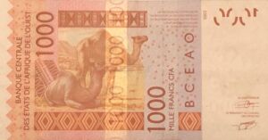 Banknote: 1,000 Francs CFA (West African States) (A for Cote D'Ivoire ...