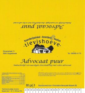 Chocolate Wrapper: Tievishoeve Dark Advocaat (Chocolaterie Bonaparte ...