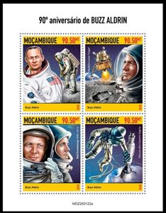 Stamp: 90th Anniversary of the Birth of Buzz Aldrin (Mozambique) (Buzz ...