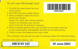 Phonecard: Optus Pre-Paid Mobile - Lets you keep in touch (Optus ...