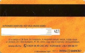 Bank Card: CIB Bank (CIB Bank, HungaryCol:HU-VE-0001.02