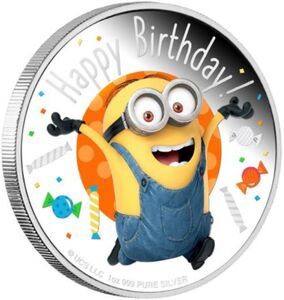 Moneda: 2 Dollars (Minion - Happy Birthday) (Niue(Producto numismático ...