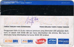 Bank Card: BRI - Indonesia Map (BRI (Indonesia), IndonesiaCol:ID-GM-0089.07