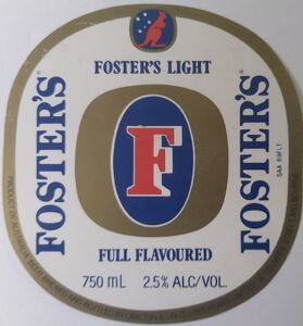 Drink Label: Fosters Light (Foster's Group, AustraliaCol:AU-BEER-000096