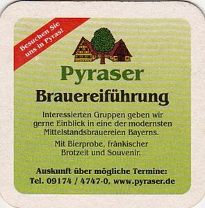 Beer Coaster: Pyraser (Pyraser Landbrauerei GmbH & Co. KG, Germany ...