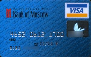 Bank Card: Blue card (Bank of Moscow, RussiaCol:RU-VI-0049.01