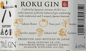 Drink Label: Roku (Beam Suntory Inc., JapanCol:JP-GIN-000001