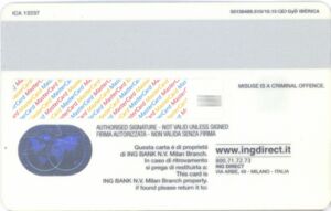 Bank Card: ING Direct MasterCard (ING DIRECT, ItalyCol:IT-MC-0088