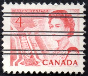 Stamp: QE II, ship in lock in the St. Lawrence Seaway (Canada ...