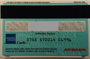 Bank Card: American Express (Akbank T.A.Ş., Türkiye (Turkey)Col:TR-AE ...
