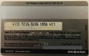 Bank Card: Axess-Platinum (Akbank T.A.Ş., Türkiye (Turkey)Col:TR-VI-0157.02