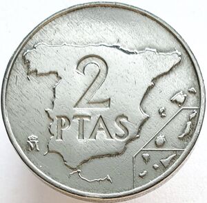Moneda: 2 Pesetas (España(1975~2001 - Juan Carlos I (Pesetas ...