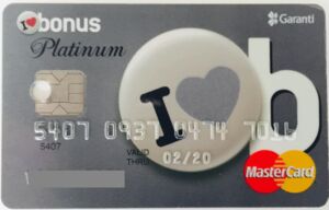 Bank Card: Bonus Platinum (Garanti Bankası, Türkiye (Turkey)Col:TR-MC-0416