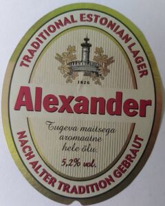 Drink Label: Alexander (A.Le Coq AS, EstoniaCol:EE-BEER-000599