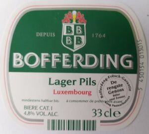 Drink Label: Bofferding Lager Pils (Brasserie Nationale, LuxembourgCol ...