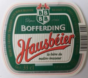Drink Label: Bofferding Hausbeier (Brasserie Nationale, LuxembourgCol ...