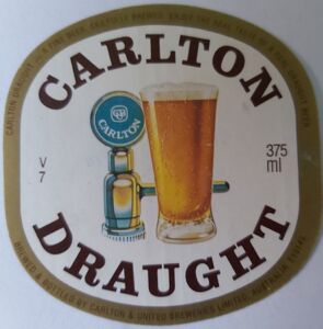 Drink Label: Carlton Draught (Cascade Brewery Co, AustraliaCol:AU-BEER ...