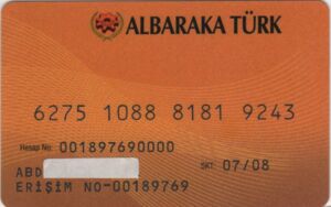 Bank Card: Albaraka TÜrk (Albarakaturk, Türkiye (Turkey)Col:TR-GM-0086