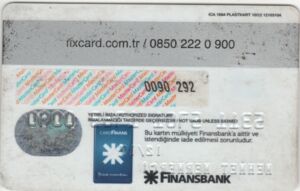 Bank Card: Finansbank-Fix (Finansbank, Türkiye (Turkey)Col:TR-MC-0175