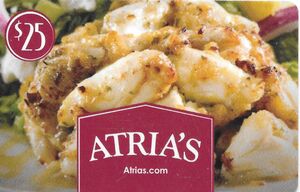 Gift Card: Atria's (Restaurants, United States of America(Atria's) Col ...