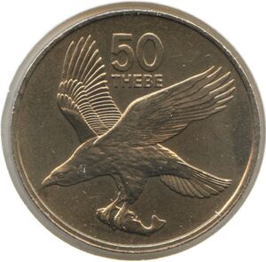 Moneda: 50 Thebe (Botswana) (1976~Actualidad - Circulación (Pula)) WCC:km7