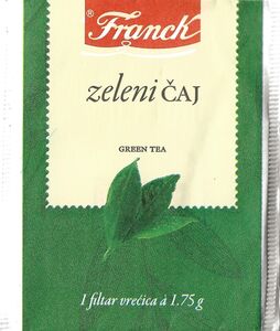 Tea Bag: zeleni čaj, fs ®, bs 2 black signs, yellow stripe on flap ...