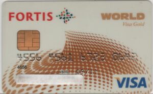 Bank Card: FORTIS WORLD [ Visa Gold ] (Fortis Bank, Turkey) Col:TR-VI-0464