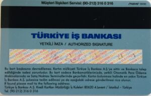 Bank Card: Bankamatik (Türkiye İş Bankası, Türkiye (Turkey)Col:TR-VE-0137