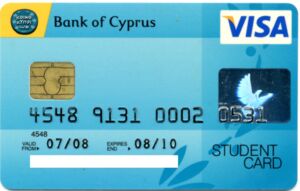 Bank Card: Student Card (Bank Of Cyprus, CyprusCol:CY-VI-0012.02