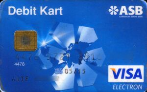 Bank Card: ASB Bank VE Blue (ASB Bank, Azerbaijan) Col:AZ-VE-0015