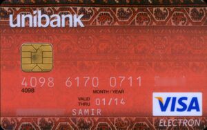 Cartões de bancos: UniBank VE. Ornament (Unibank, AzerbaijãoCol:AZ-VE-0018