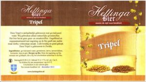 Drink Label: Hettinga Tripel (De Zwolse Stadsbrouwerij, NetherlandsCol ...