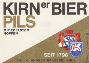 Etiqueta de Bebida: Kirner Bier Pils (Brauerei C. Andres Kirn ...
