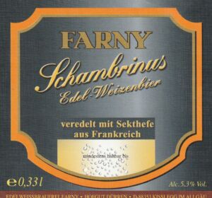 Drink Label: Farny Schambrinus (Edelweissbrauerei Farny, Germany ...