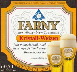 Drink Label: Farny Kristall-Weizen (Edelweissbrauerei Farny, Germany ...